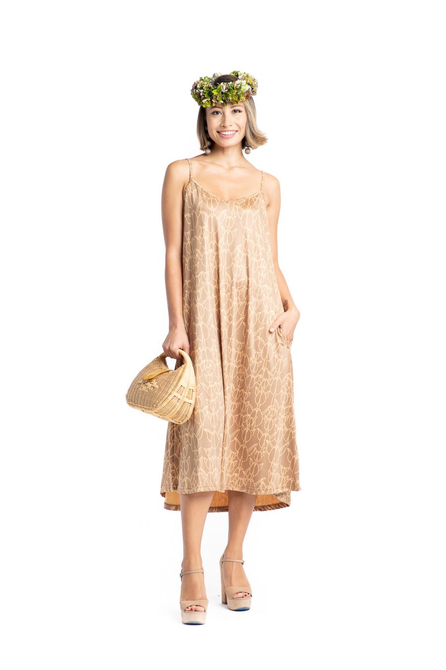 Paniau Maxi Dress_Kapualiko_Ginger Snap-Apricot Sherbert – Manaola